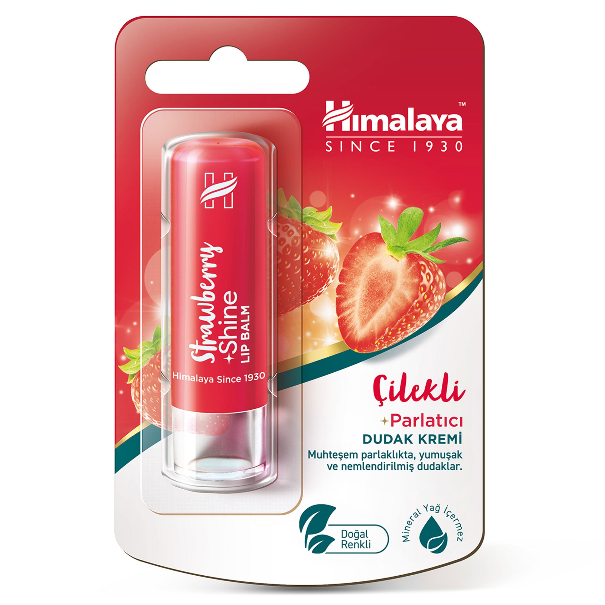 Parlatıcı Dudak Kremi, Çilek, Nemlendirici, %100 Doğal Renk, Silikon İ ...